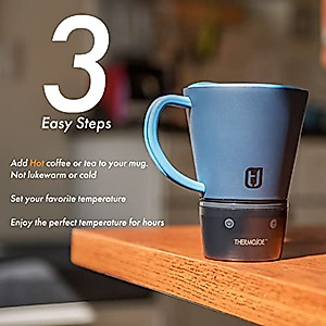 ThermoJoe 14 Oz. Rechargeable Heated Smart Thermo Mug for Coffee and Tea with Temperature Control