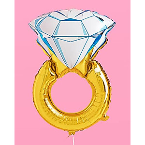 xo, Fetti XL Diamond Ring Engagement Balloon - 40", 1 pc | Bachelorette Party Decorations, Bridal Shower, Foil Photo Booth