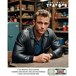 FURY BROS. TAGS Men’s Solid Cologne | Supra 56 | Sandalwood Patchouli Cedar | Beeswax Grapeseed Oil Fragrance | Made in USA | Travel Size .25 oz