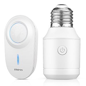 Remote Control Light Socket E26/E27 Bulb Base Holder, Wireless Light Switch for Pull Chain Light Fixtures, 300FT RF Range, No Wiring Wireless Light Switch for 500W Light Fixtures