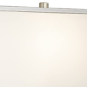 360 Lighting Evan Modern Table Lamps with White Marble Risers USB Charging Port 28 1/2" Tall Set of 2 Brushed Nickel Rectangular Shade for Bedroom Living Bedside Nightstand Home Office Desk