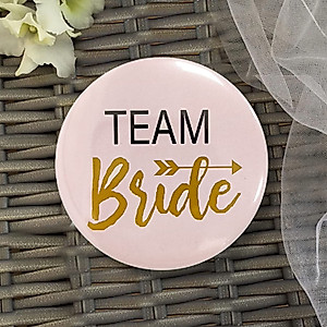 Bride Team Bride Buttons Pins,Wedding Party Bride Shower Tinplate Badge Pins Set Bridesmaid Group Button Bachelorette Party Bride to be Gift Decorating Accessory 6 Pcs