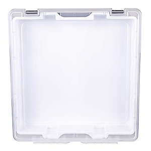 AB Designs 6899ABD Super Satchel Double Deep with Lift-Out Tray and Removable Dividers, Stackable Home Storage Organization Container, Clear with Sliver Latches and Handle