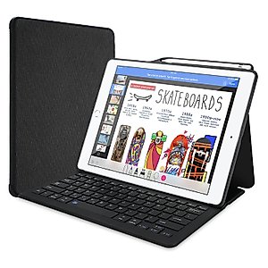 ProCase Keyboard Case for iPad Pro 12.9" 2017/2015 Old Model with Built-in Apple Pencil Holder, Slim Lightweight Cover Folio Stand Smart Cover with Keyboard for Apple iPad Pro 12.9 inch –Black