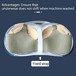 Large Bra Washing Bags for Laundry, 3 Pack Bra Laundry Bags Fine Mesh Women Brassiere Underwear Wash Bags with Handle and Zipper for Delicates Lingerie Washing Machine (Blue)