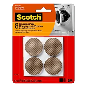 Scotch Gripping Pads, 8 Pcs, 1.5" inch Round Pads, Self-Adhesive, Stabilizes Appliances on Floors and Tabletops, Textured Pads Deliver Reliable Traction, Non-Slip Furniture Pads (SP940-NA)