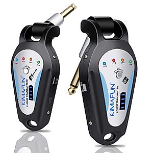 Wireless Guitar System, KIMAFUN 2.4GHz Wireless Rechargeable Digital Guitar Transmitter and Receiver for Electric Guitar, Bass, Violin, Electronic Drums, G207