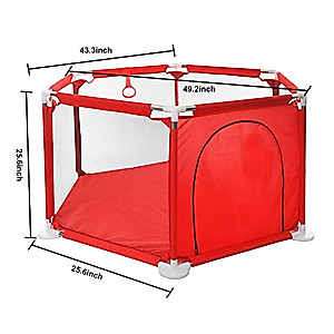 Baby Playpen Toddlers Kids Portable Playard Indoor Outdoor Baby Fence Safe Play Yard Kids Play Pen Baby Play Area Baby Play Gate Safety Playpen Activity Center
