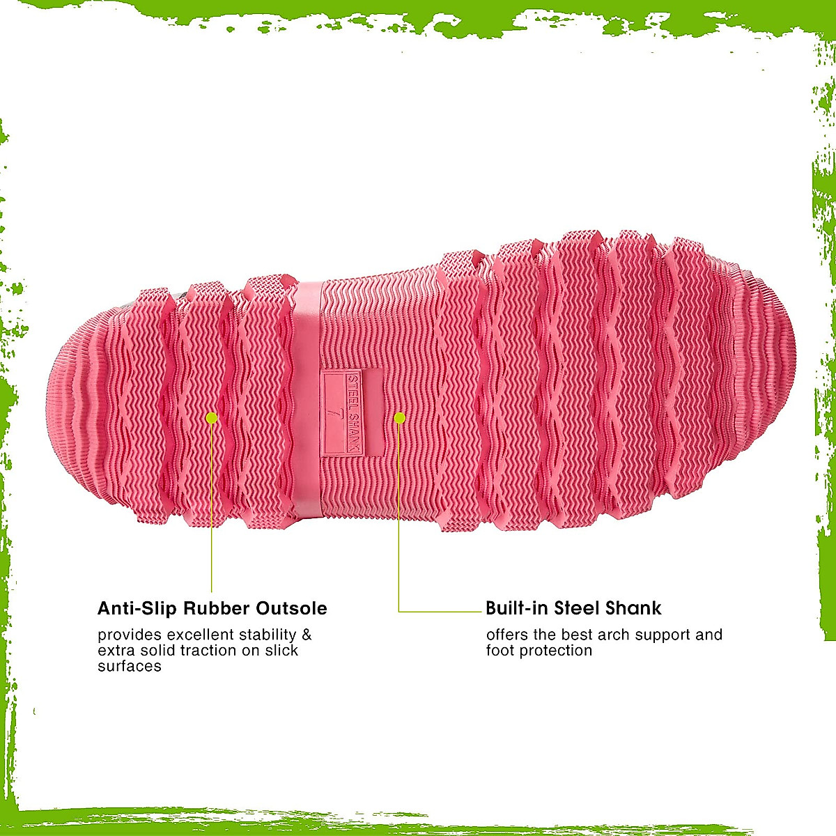 TIDEWE Rubber Boots for Women, 5.5mm Neoprene Insulated Rain Boots with Steel Shank, Waterproof Mid Calf Hunting Boots, Sturdy Rubber Work Boots for Farming Gardening Fishing (Black Size 9)