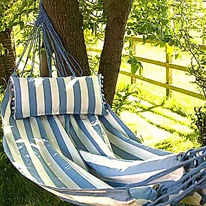 QIFBYFB Hammock, Portable 2-Person Brazilian Style Hammock Double Outdoor/Indoor Cotton Canvas Hammock Thickened Durable Fabric with 550lb Load Capacity, for Travel, Beach, Backyard, Camping etc