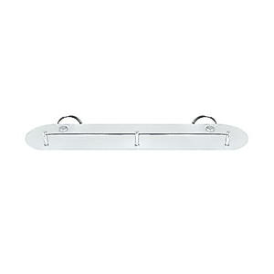 MODONA 20" Frosted Glass Shelf with Pre-Installed Rail - White Porcelain & Chrome - Arora Series - 5 Year Warrantee