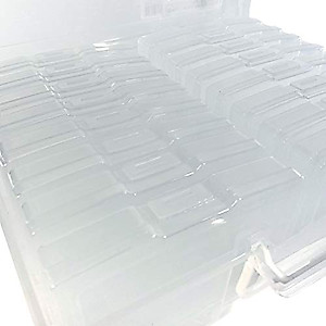 Photo and Craft Keeper – Organize Photos, Jewelry, Electronic Cords, Scrap Paper – 16 Cases Inside 1 Convenient Carrying case – Holds up to 1600 Photos (Clear)