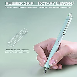 DUNBONG Retractable 0.5mm Porous Point Pen, metal clip, non-slip pen holder, Black ink gel pens, Box of 6 Pens (6)