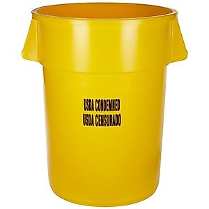 Rubbermaid Commercial FG263246YEL Brute Plastic Trash Can without Lid, 32-gallon, Yellow