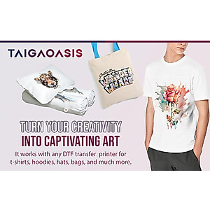 TAIGAOASIS DTF Transfer Film A4-30 Sheets - 8.3 x 11.7 Inches - Anti-Static DTF Transfer Paper - Direct to Film Paper with Double Matte Finish - 10X Coating for Brighter, Clearer, Durable Images