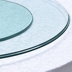 Tempered Glass Turntable ,Tempered Explosion-Proof Glass Lazy Susan Turntable, Round Table Top Rotating Table Tray, 360-degree Dining Table Rotating Tray, With Aluminum Alloy Bearing, Transparent Alum