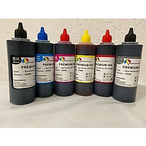 Inkpro 250ml Premium CISS Refillable Ink Cartridge T312 T314 Refill Bottle Compatible with Epson XP-15000 XP15000, Cyan
