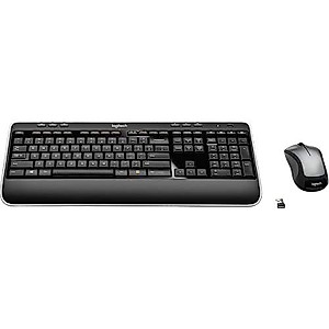 Logitech MK520 Wireless Keyboard and Wireless Mouse Combo — Full Size Keyboard and Mouse Long Battery Life Secure 2.4GHz Connectivity Black