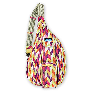 KAVU Original Rope Sling Bag Polyester Crossbody Backpack - Chevron Punch