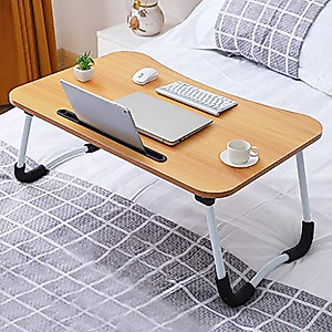 Standing Desk Folding Table On The Second Floor, No Need to Assembled a Foldable Table, Small Computer Laptop Desk, Suitable for a Small Space Home Office Portable Laptop Desk (Khaki, One Size)