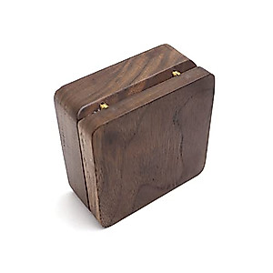 DSHOM Natural Walnut Wooden Necklace Gift Box Pendant Storage Case Jewelry Display Box for Anniversary Propose Christmas