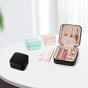 Mini Jewelry Travel Case,Small Jewelry Box,Traveling Jewelry Organizer,Portable Jewellery Storage Holder for Rings Earrings Necklace Bracelet Bangle Organizer,Boxes Gifts for Girls Women(PU-Pink)] 1 Pack