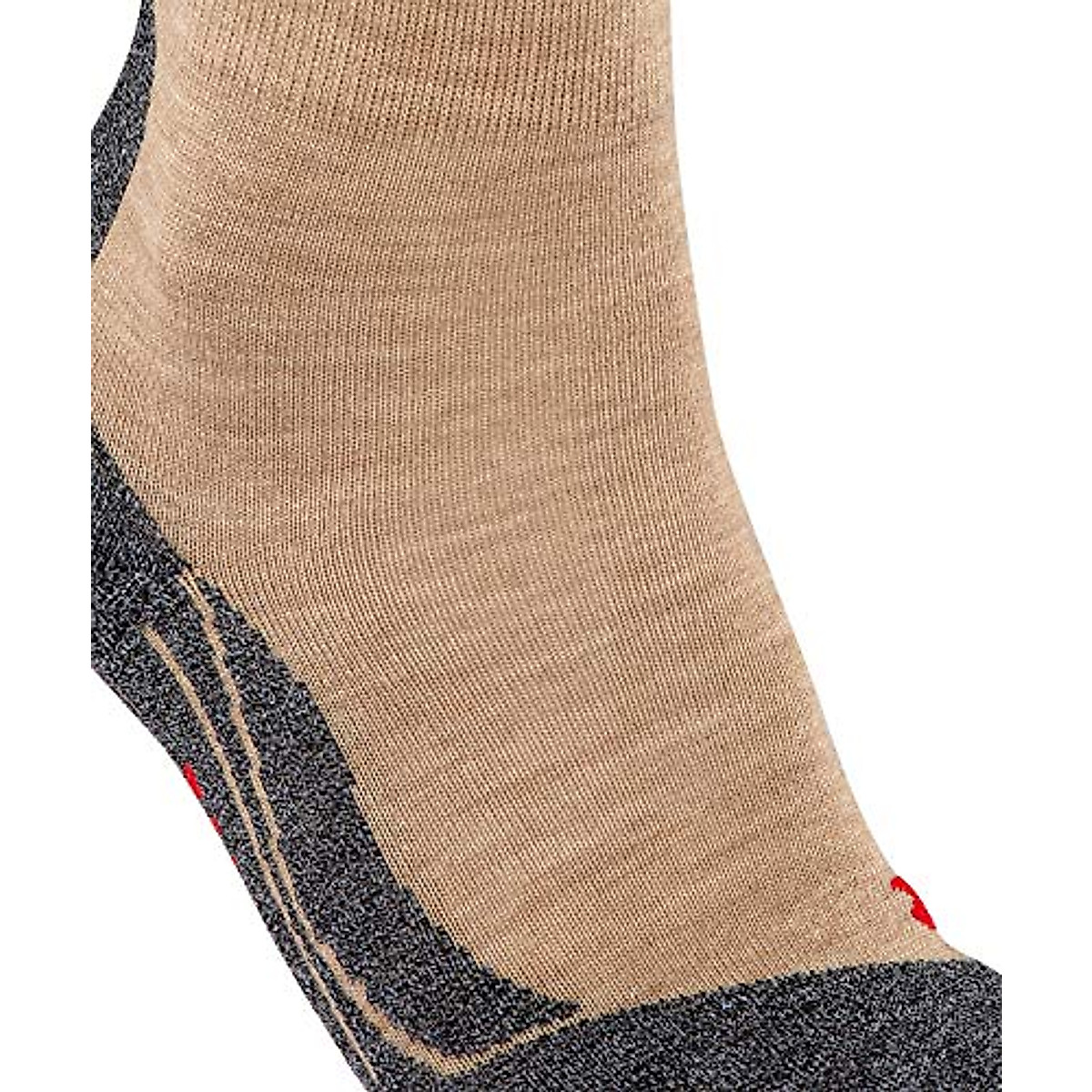 FALKE Men's TK2 Explore Hiking Socks, Mid Calf, Medium Padding, Athletic Sock, Breathable Quick Dry, Merino Wool, Beige (Nature Melange 4100), 6.5-8.5, 1 Pair