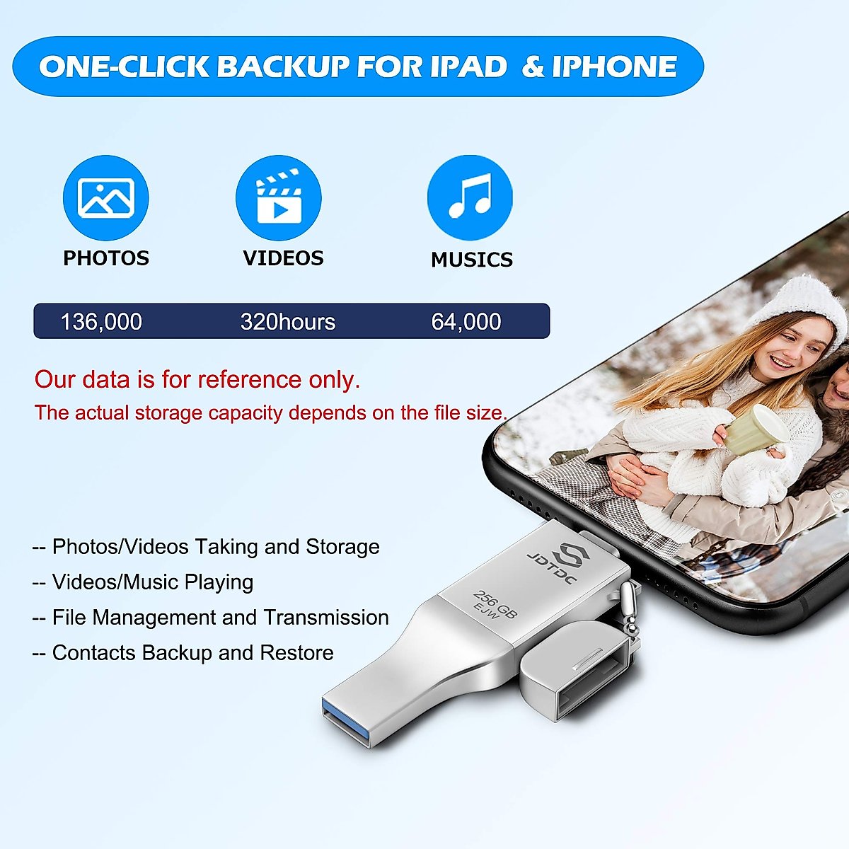 256GB Apple MFi Certified iPhone-Photo-Stick, 3 in 1 USB C Photo-Stick-for-iPhone-Flash-Drive iPhone Memory-Stick Thumb Drives iPhone Backup Memory Stick for iPhone 16 15 14 13 12 iPad Android PC