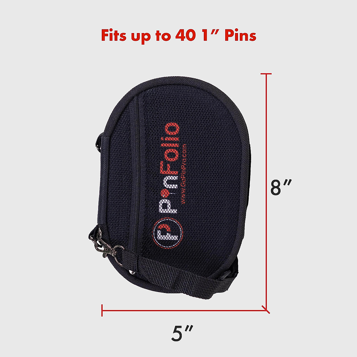 PinFolio Go Pin Display Bag, Lightweight & Compact Sports & Disney Pin Book Designed for Loungefly Backpacks & Easy Trading Up to 40 1-Inch Enamel Pins (Black)