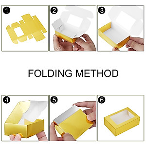 COTOPHER Soap Box, 30Pcs Small Soap Packaging Boxes 3.5x2.35x1.2 Inch Mini Kraft Boxes with Window Soap Boxes for Homemade Soap Candy Chocolate Bakery Cookies Soap Packaging