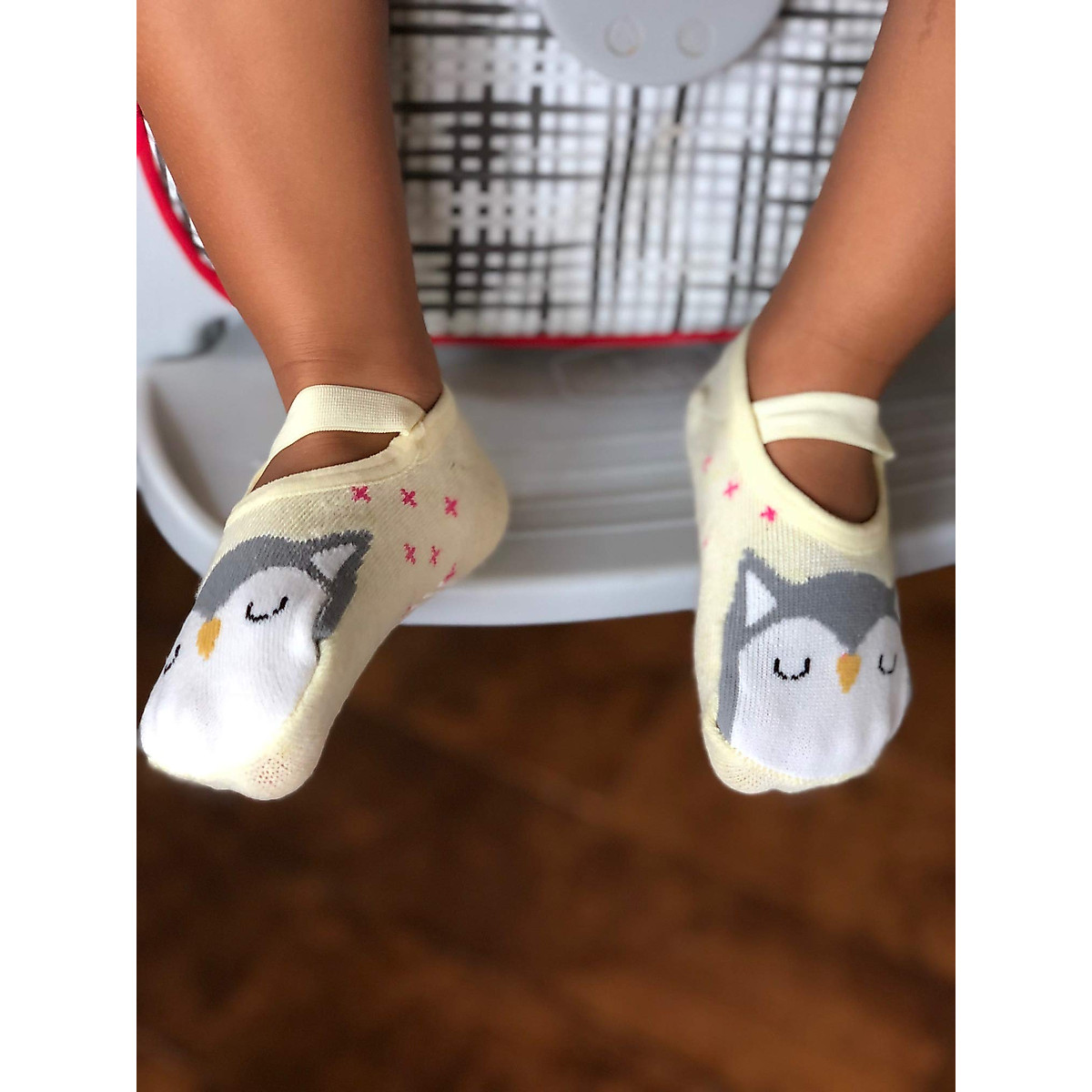 Baby Toddler Girls Grip Socks Non-Slip Gripper Socks Anti Slip Strap Socks 1-3 Year Old Gift Gripper Socks Animal Cartoon Little Girl Yoga Socks