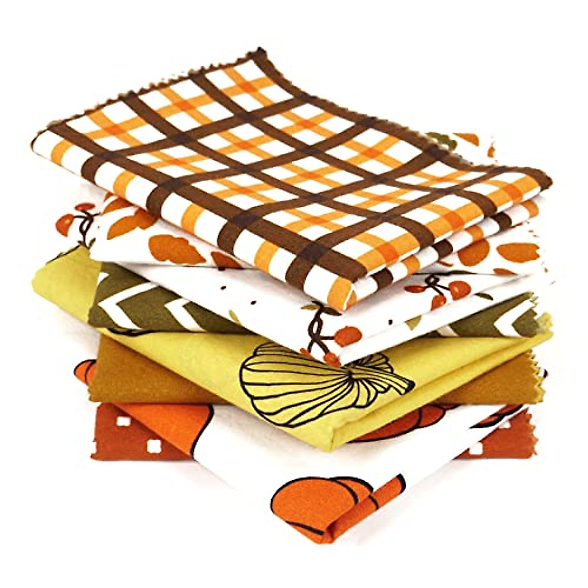Soimoi 8 Pc Fat Quarter Bundle, Autumn Fall Theme Print 18"x 22" DIY Patchwork- 100% Cotton Pre-Cut Quilting Fabric Orange, Brown, Yellow