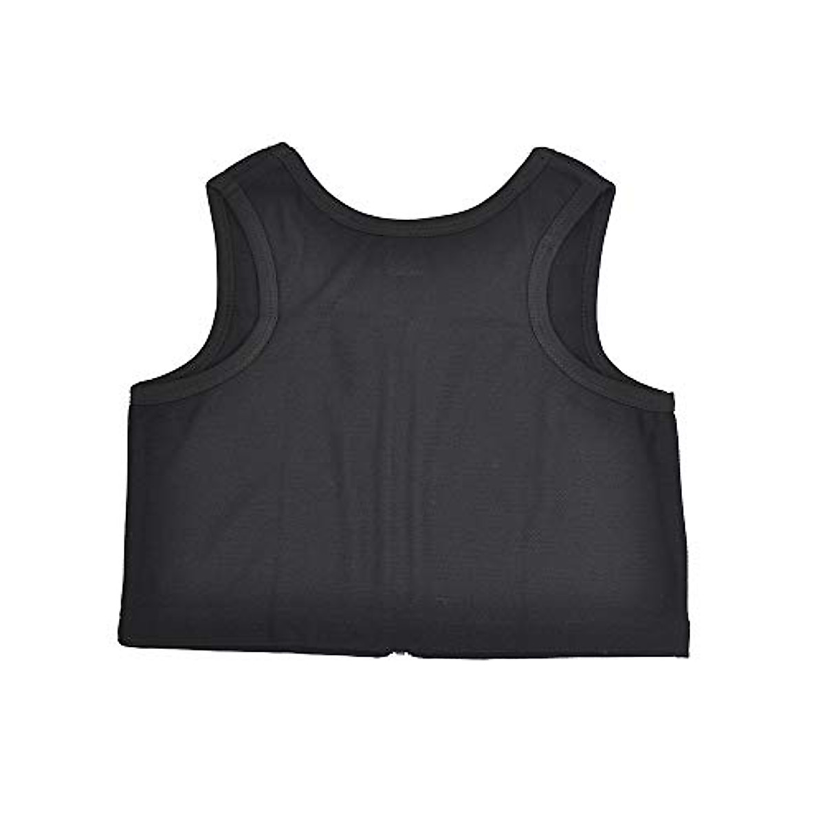 BaronHong Tomboy Trans Lesbian Middle Zipper Mesh Chest Binder Corset Plus Size Short Tank Top(Black,M)