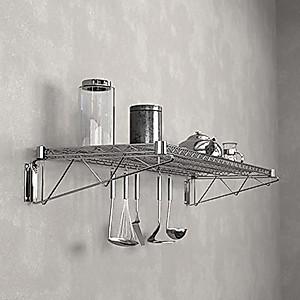 Krollen Industrial 18" x 60" Chrome Wire Wall Mount Shelf