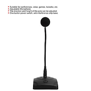 Dilwe Desktop Microphone with Mute , Gooseneck Conference Microphone with 5m XLR Cable, Noise Canceling Gooseneck Stereo Microphone for Meetings, Voice, Games