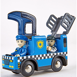 Hape Police Car with Siren | 3Piece Cops & Robbers Play Set with Action Figures