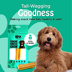 PIMA - Canine Cheese Chews, Natural Yak Chews for Dogs 35 lbs or Smaller, Lactose-Free Yak Cheese Dog Chews, Long Lasting Dog Chews with Protein and Vitamin E, D and A, Medium, 1 Chew, 2.3 oz