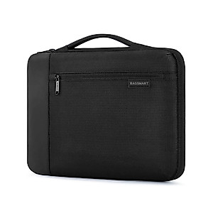 Laptop Sleeve Bag, BAGSMART Laptop Case Compatible with MacBook Air/Pro Retina,13-13.3 inch Notebook Compatible with MacBook Pro 14 inch 2021 2022 M1 Pro/Max, Computer Bag with Pocket, Handle, Black