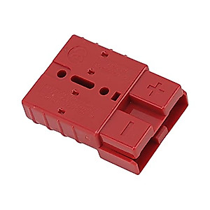 Gonetre 50a 600v Plug 50a 600v Plug 50a 600v Connector Double Pole High Current Power Supply Plug Connector for Solar Panel Dual Battery System Grey (Red)