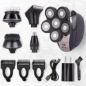 AidallsWellup Men’s 5-in-1 Electric Head Shavers for Bald Men, Head Shavers for Men, Ergonomic Design, Cordless, and Rechargeable, Easy to Use and Clean.…