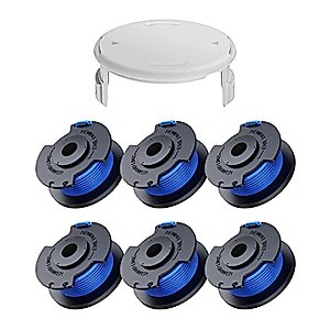 Eventronic String Trimmer Line Compatible with Ryobi One+ AC14RL3A,66 FT/0.065-Inch Autofeed Spools,Trimmer Spool Compatible with Ryobi Weed Wacker 18V,24V,40V Cordless Trimmers (6Spools+1Cap)