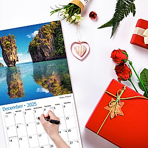 2024 2025 Wall Calendar, 18 Month July 2024 - December 2025, Monthly Calendar BEACHES, 12" x 24" Opened,Full Page Months Thick & Sturdy Paper for Gift Calendar Organizing & Planning