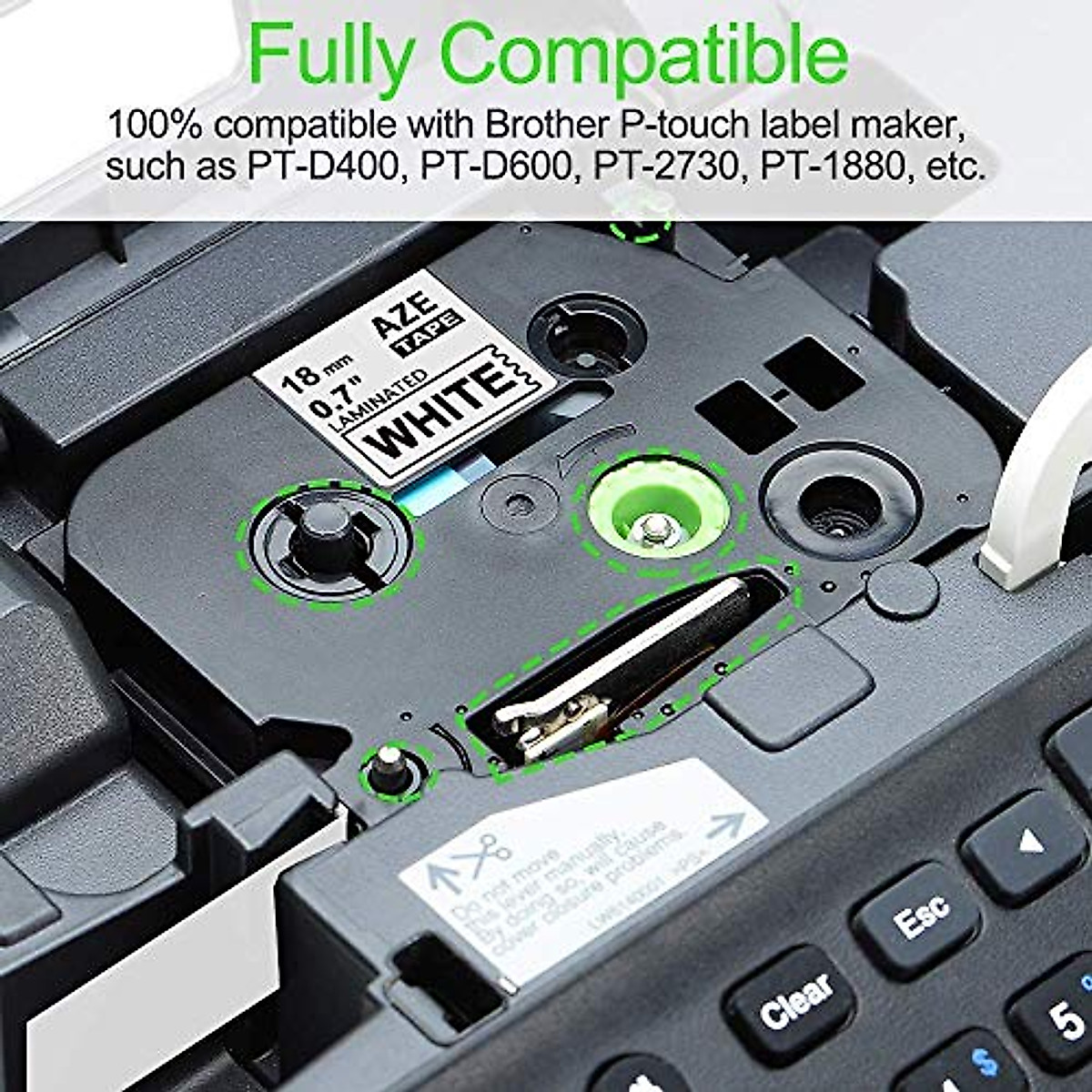 Compatible 18mm Label Tape Replacement for Brother Ptouch TZe-241 TZe-141 Label Tape Bundle with Multicolor Label Tape, 0.7" x 26.2', Black on White/Clear/Orange/Red/Blue/Yellow/Green (Total 9-Pack)