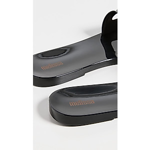 Melissa Women's Jelly Chain Slides, Black, 8 Medium US