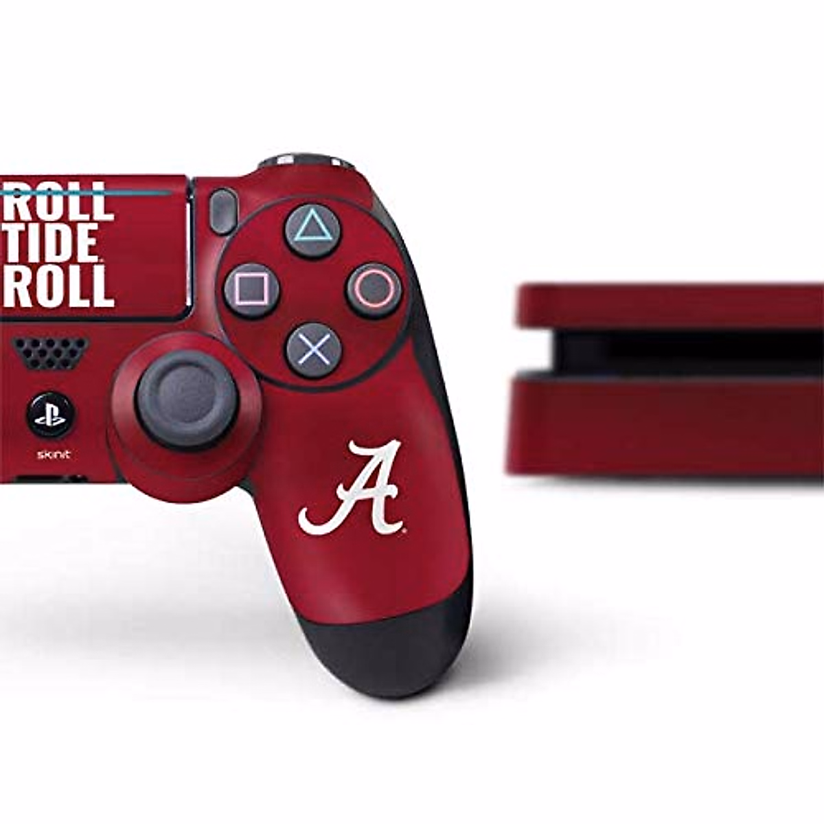 Skinit Decal Gaming Skin Compatible with PS4 Slim Bundle - Officially Licensed College Alabama Roll Tide Roll Design