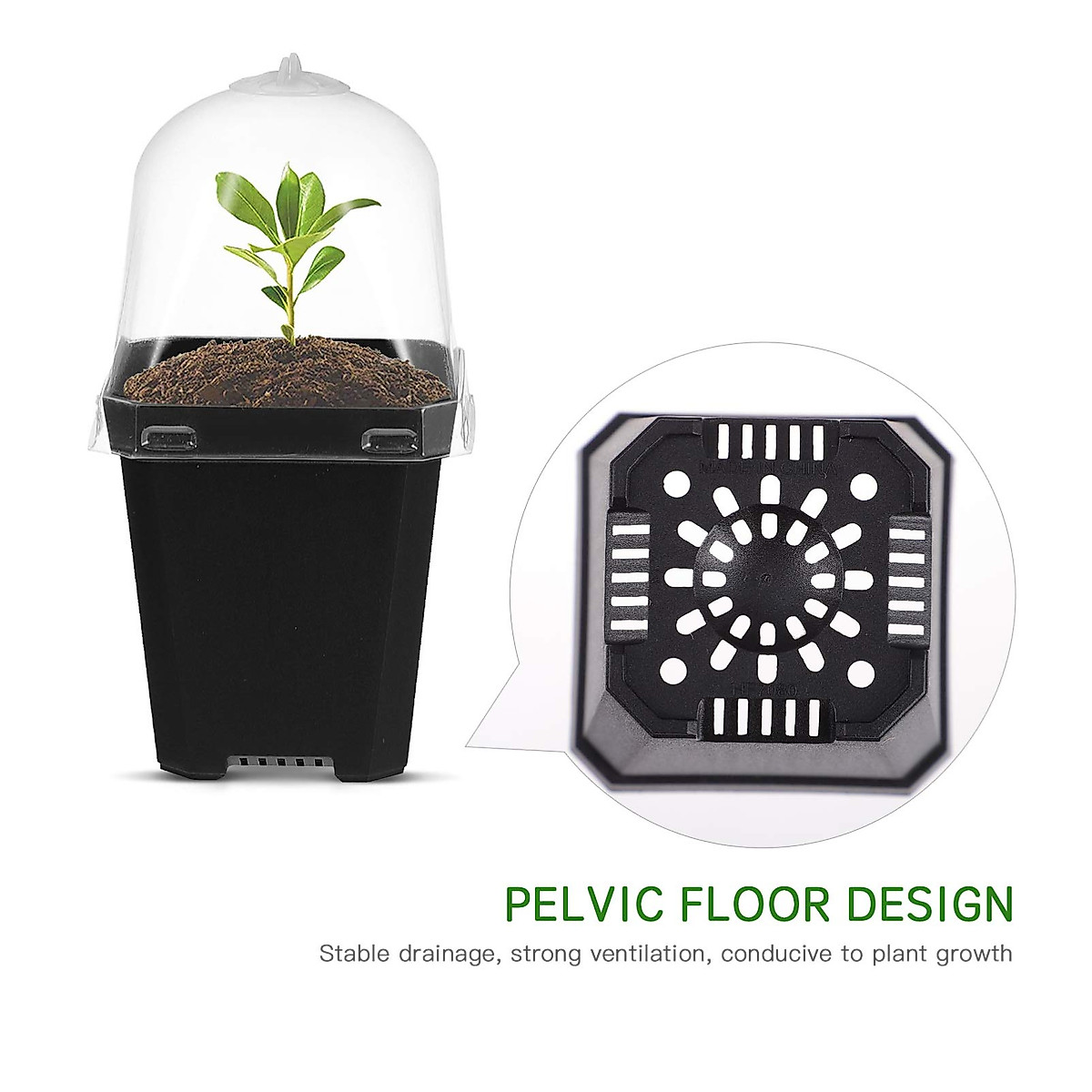 GANAZONO Plant Propagation Plant Propagation 12 Sets of Plastic Nursery Pots with Humidity Dome Flower Plant Container Starting Pot Cup for Flower Clear Pot Outdoor