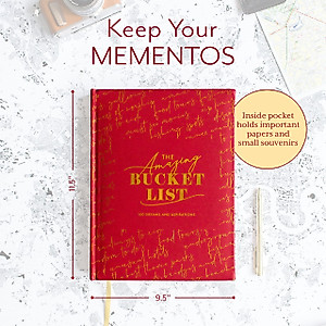 Paperoo The Amazing Bucket List Book & Unique Travel Guide - Undated Travel Journal with 2000+ Destination Ideas - Grey Fabric