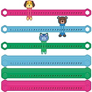 24 Pcs Slide and Learn Number Line 16.5 x 1.5 Inch PVC Number Line for Student, 0 to 30 Math Number Line Animal Positive Integers Number Lines Childhood Education Materials for School (Bright Colors)