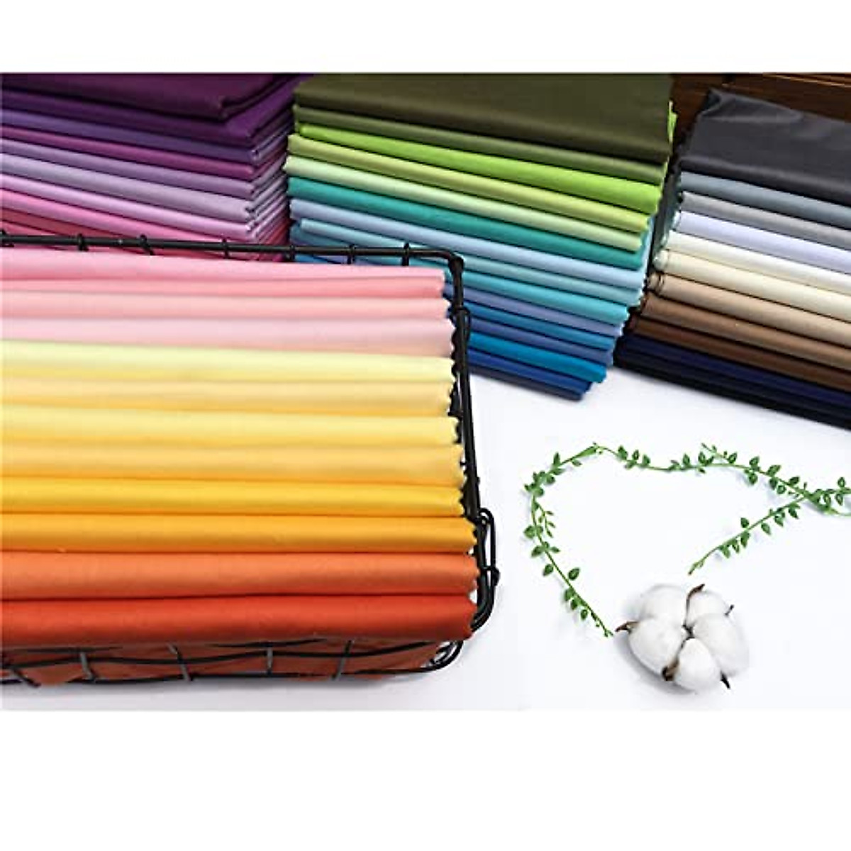 UPSYTIO 50 Pieces 9.8"x 9.8" Cotton 100% Fabric Bundles Squares Sewing Supplies for Quilting Patchwork, DIY Craft, Scrapbooking Cloth