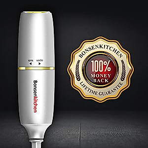 Bonsenkitchen Electric Milk Frother Handheld, Portable Whisk Milk Foam Maker with Stainless Steel Stand, Battery Operated Drink Hand Mixer for Coffee, Matcha, Electric Stirrer Coffee Mixer Wand